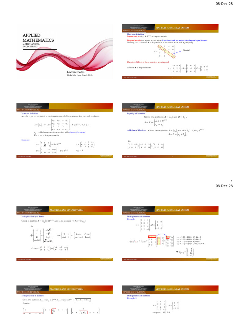 Chapter 4-Matrix | PDF