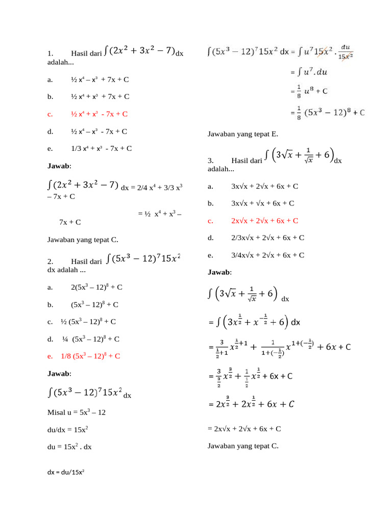 40 Soal Integral | PDF