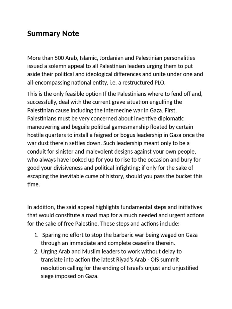 Summary Note | PDF