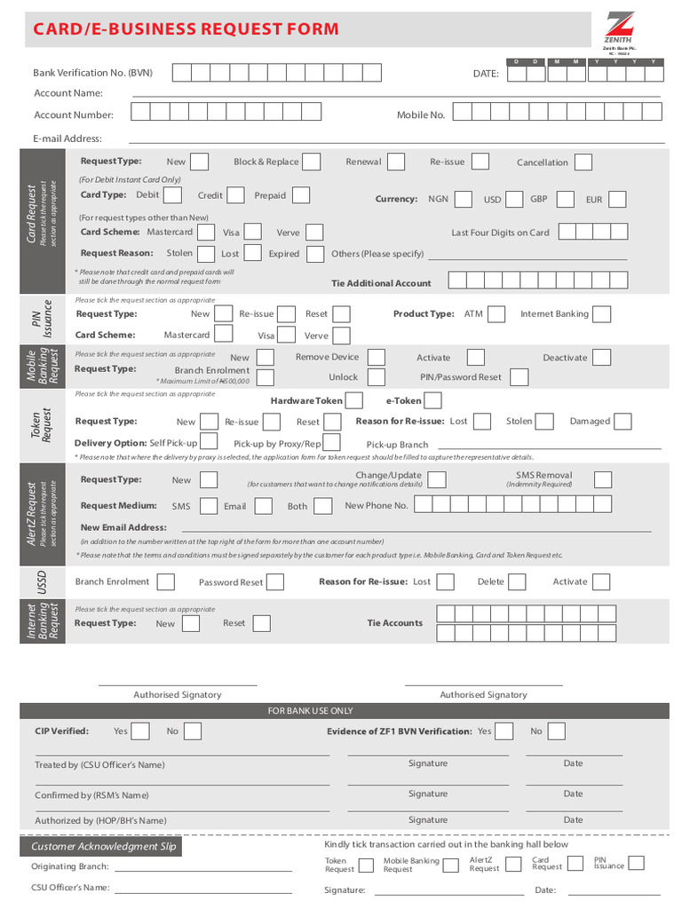 Card - E-Biz Request Form Updated | PDF