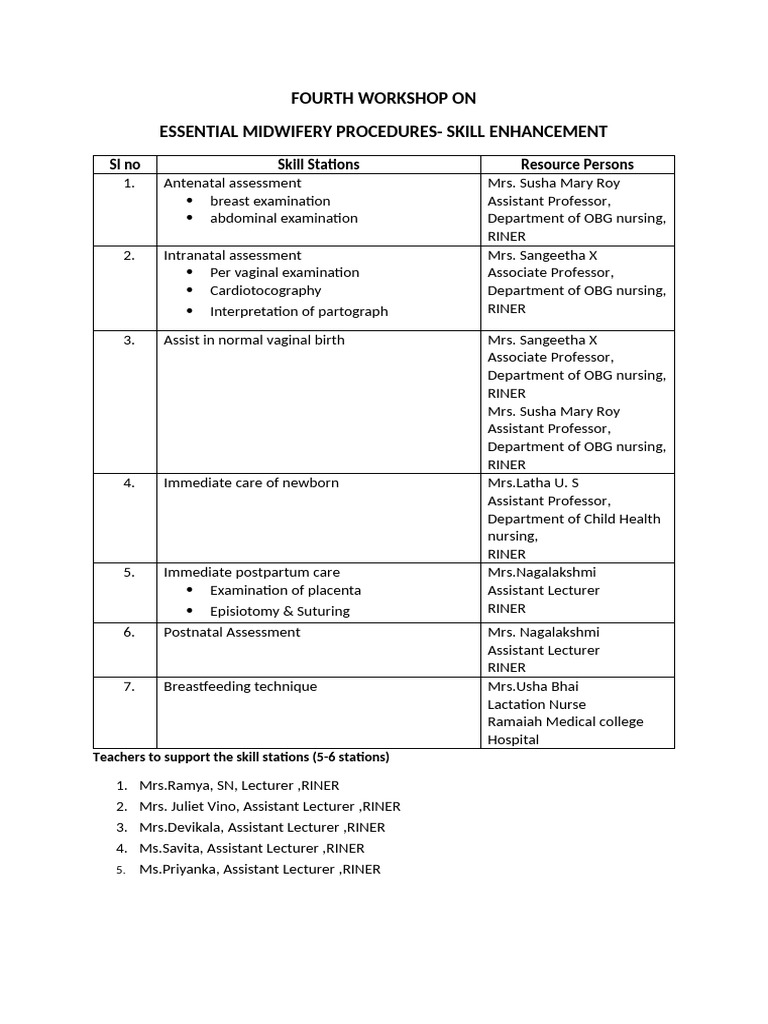 Teacher For Skill Station Plan | PDF
