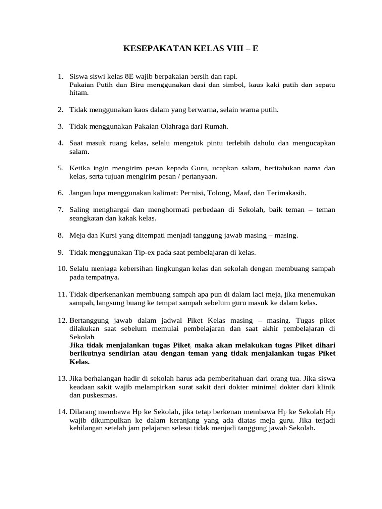 Kesepakatan Kelas 7 G Pdf
