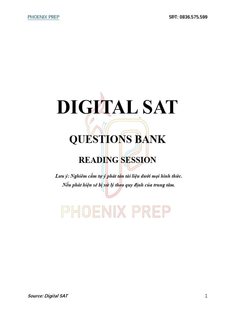 Digital Sat: Questions Bank | PDF