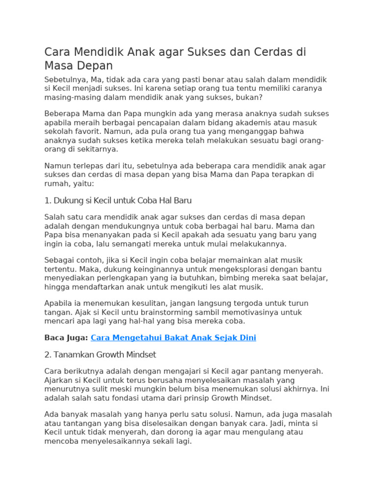 Cara Mendidik Anak | PDF