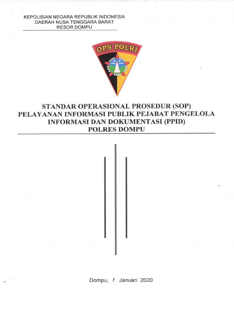 Sop Pelayanan Informasi Publik Pejabat Pengelola Informasi Dan