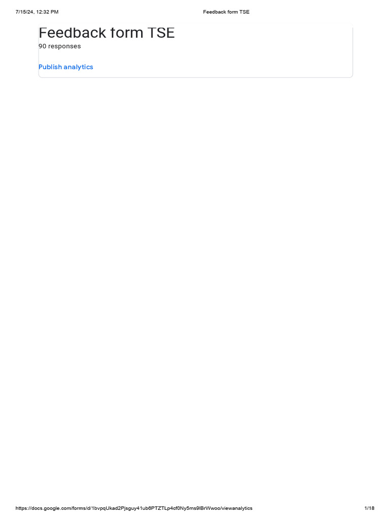 Feedback Form TSE | PDF