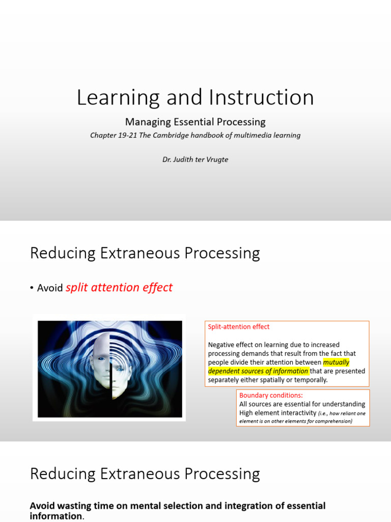Learning and Instruction: Managing Essential Processing | PDF