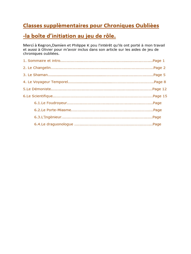 Chroniques de Xhelia-Classes COI | PDF