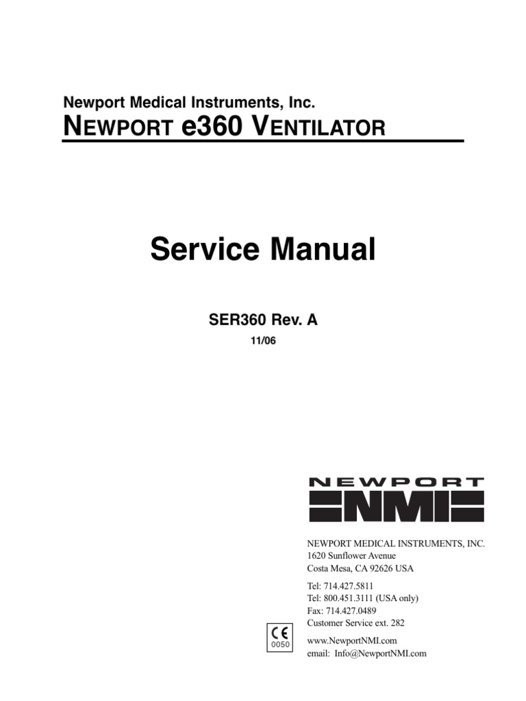Newport E360 Ventilator - SM | PDF