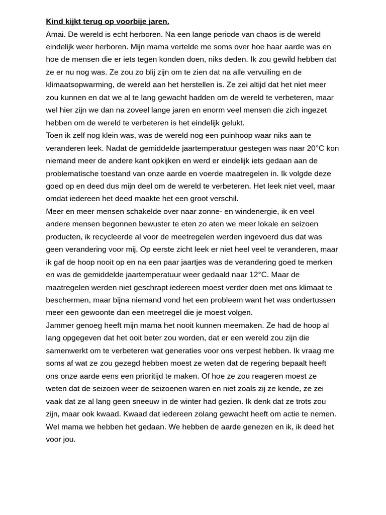 Kind Kijkt Terug Op Voorbije Jaren | PDF