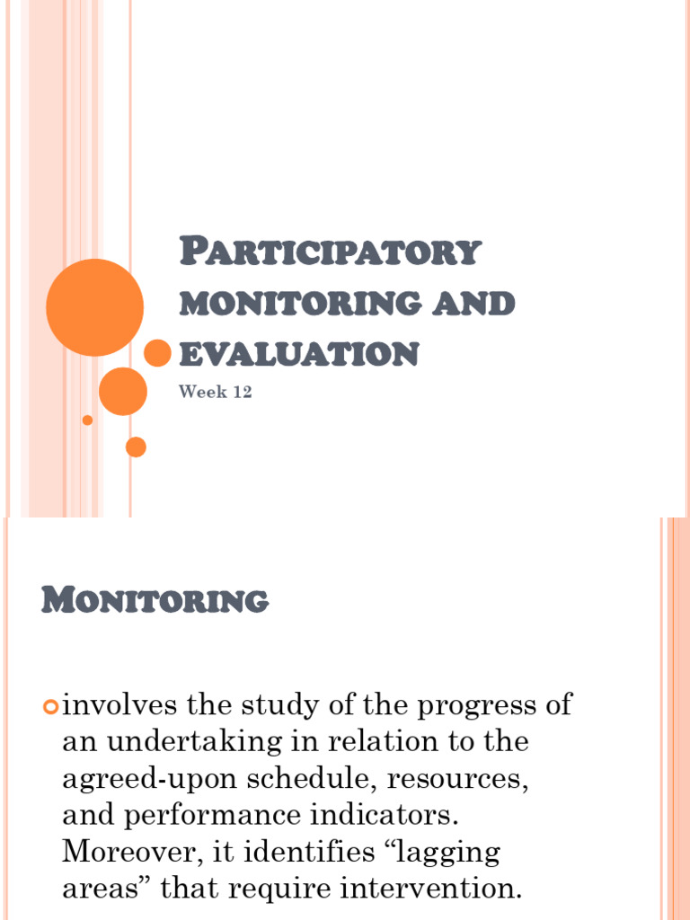 Participatory Monitoring and Evaluation | PDF
