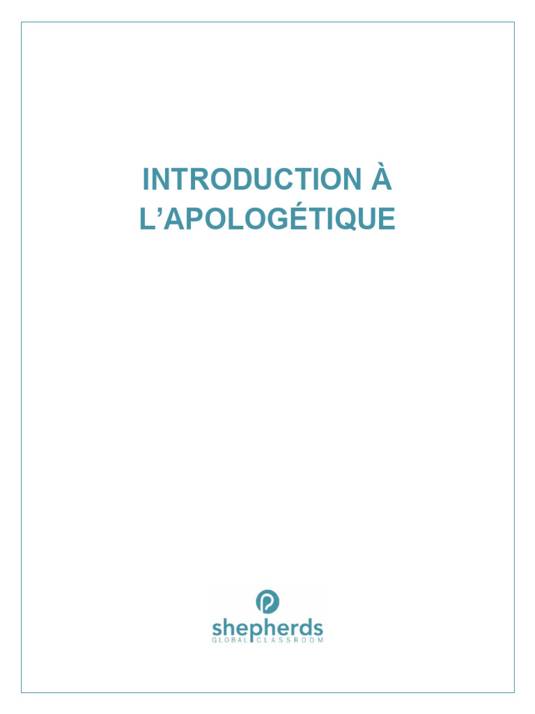 Introduction À l'apologétique-APOLO-1E-fr | PDF