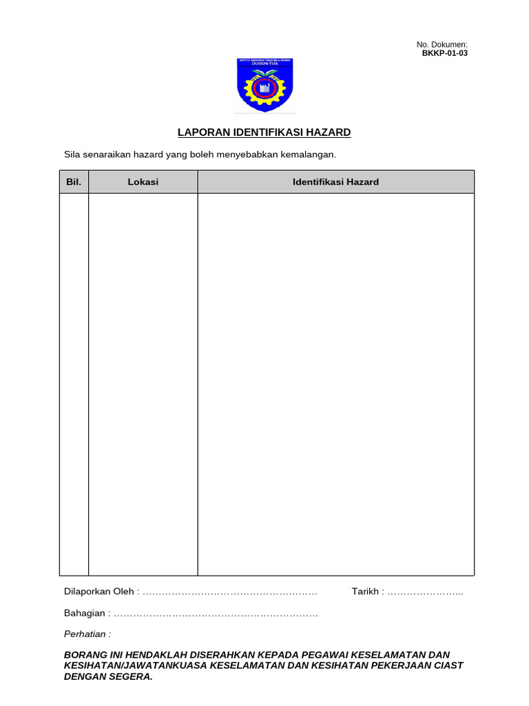 04.laporan Identifikasi Hazard | PDF