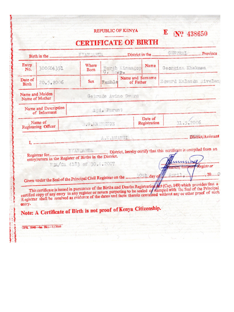 Birth Cert | PDF