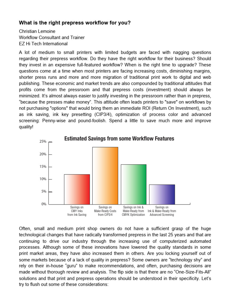 What Is The Right Prepress Workflow For You | PDF