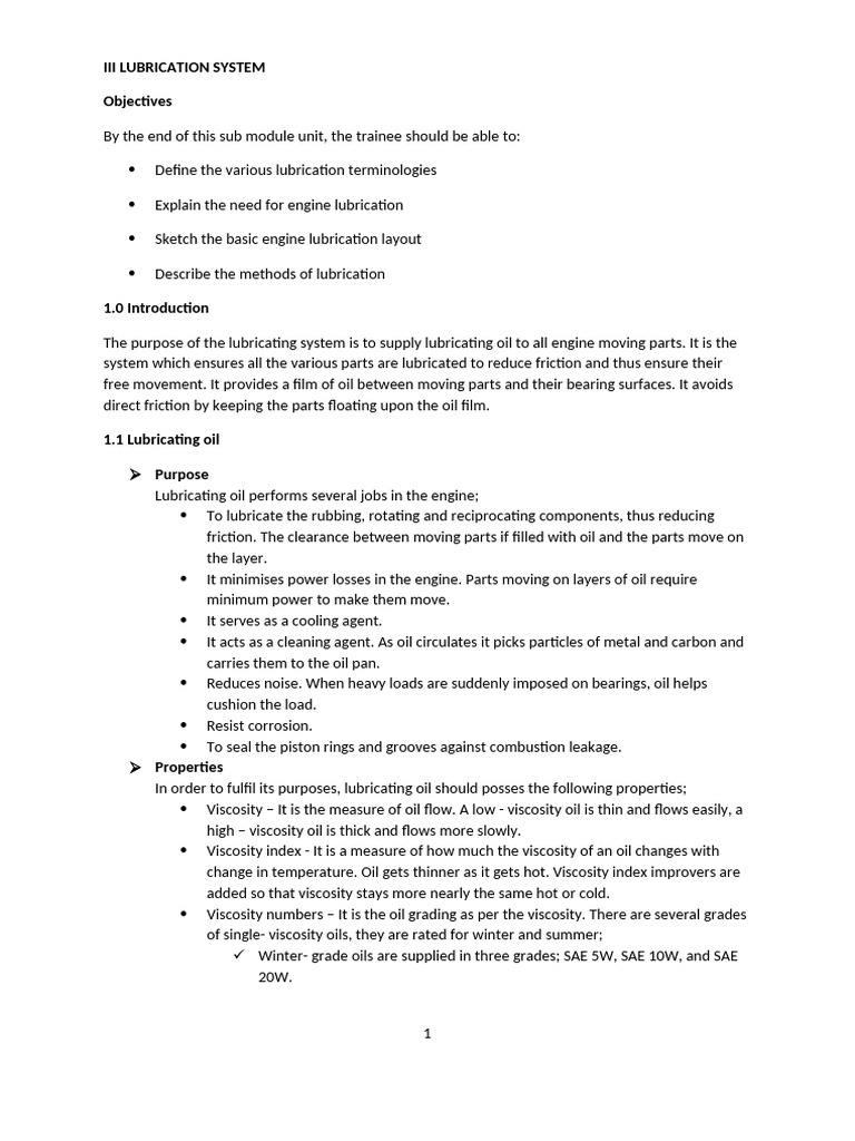 Lubrication System | PDF