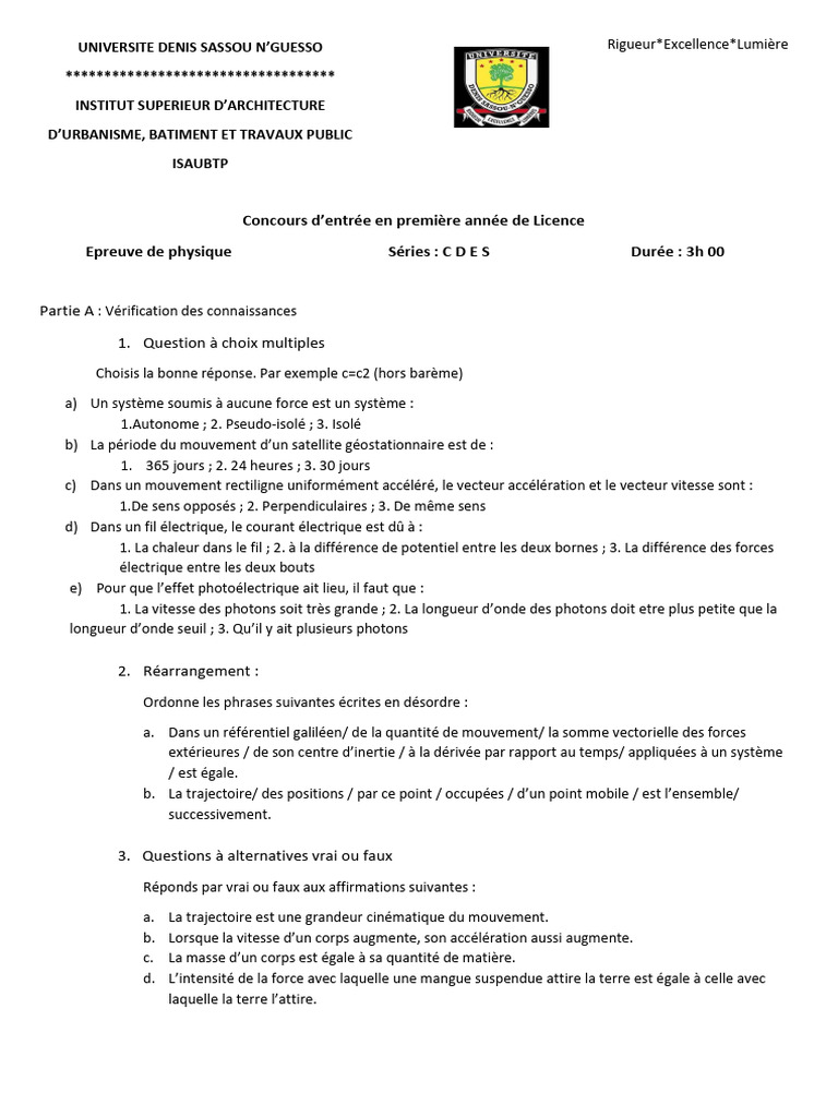 Sujets Concours | PDF