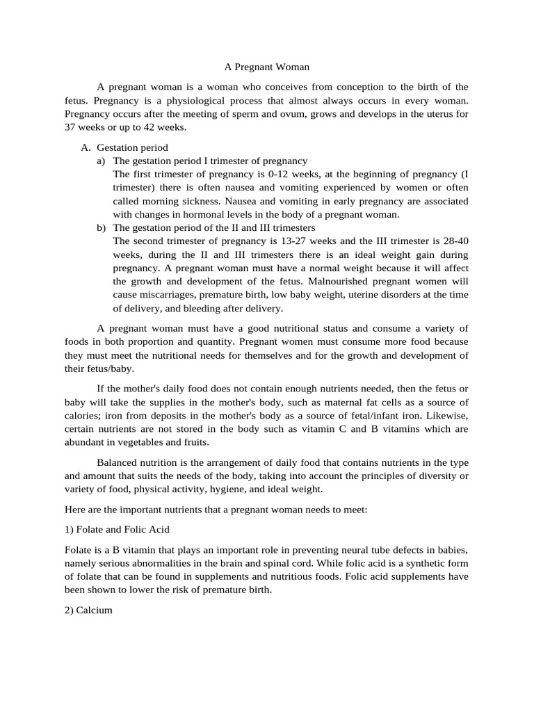 A Pregnant Woman | PDF