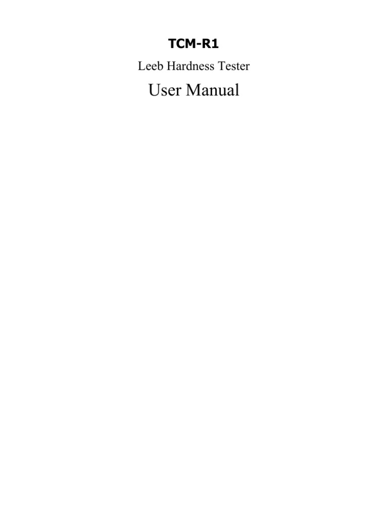 TCM R1 User Manual | PDF