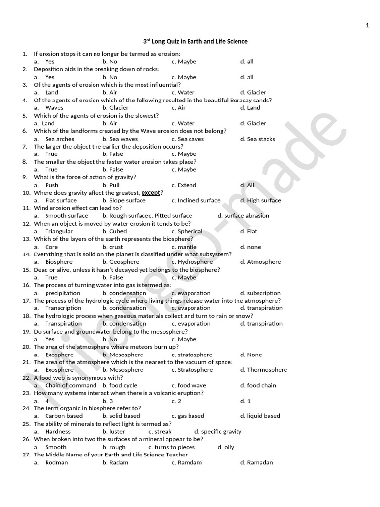 2024 3rd Long Quiz | PDF