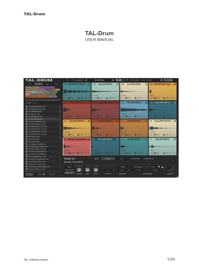 TAL Drum UserManual | PDF