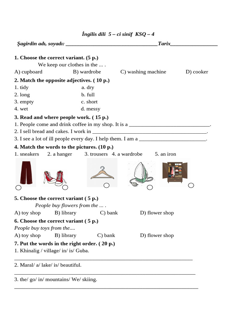 5ci Sinif KSQ 4. | PDF