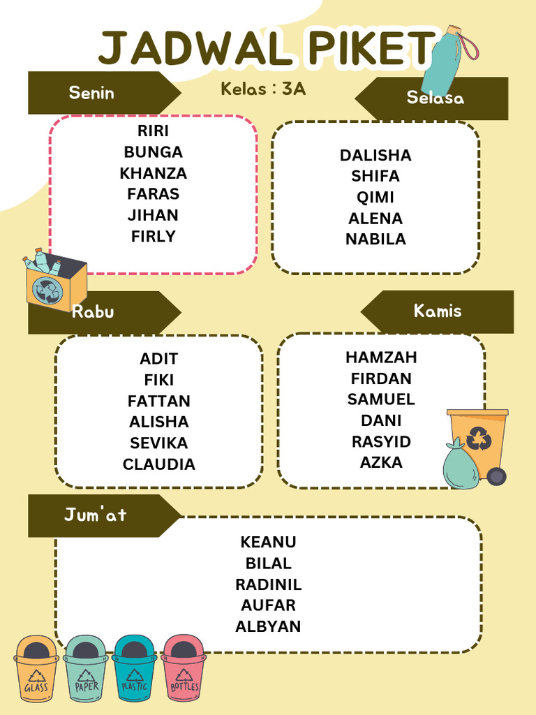 Kuning Muda Warna Warni Ceria Jadwal Piket Dokumen A4 | PDF Kuning Muda Warna Warni Ceria Jadwal Piket Dokumen A4 | PDF