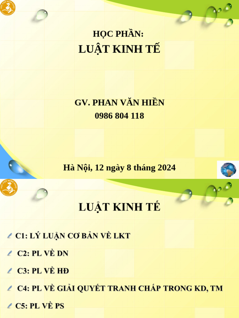 C1. Lý Luận Cơ Bản Về LKT - Gửi SV | PDF