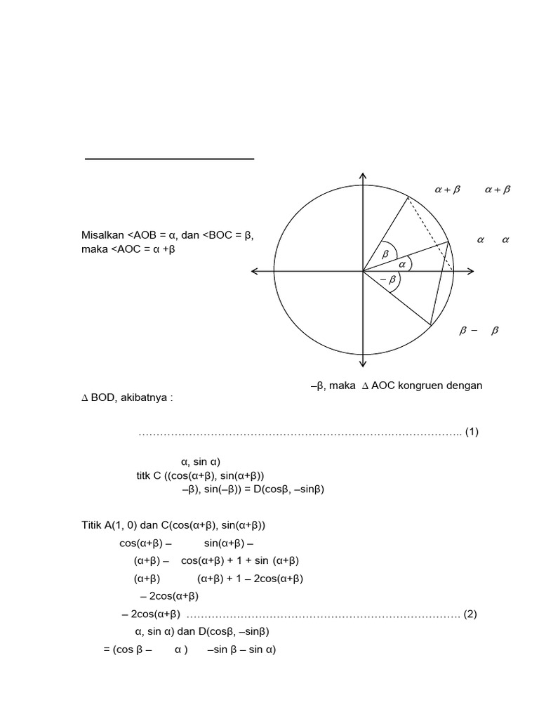 01b-Identitas Sinus Dan Cosinus | PDF