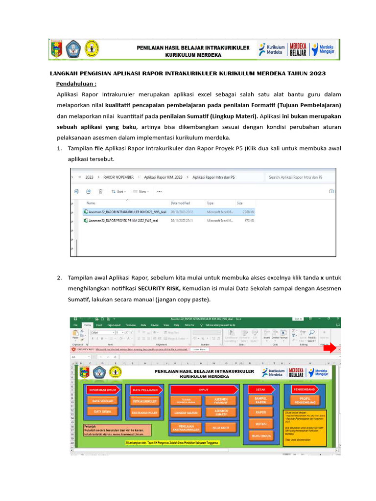Langkah Pengerjaan Aplikasi Rapor IKM - 2023 | PDF
