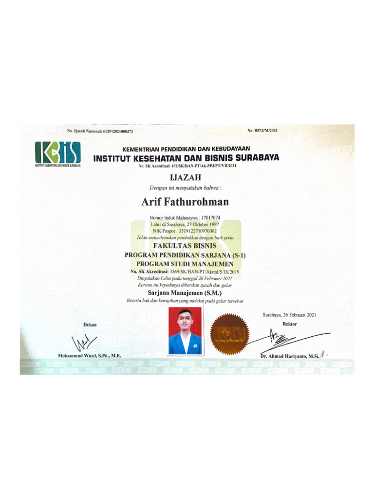 Institut Kesehatan Dan Bisnis Surabaya PDF | PDF