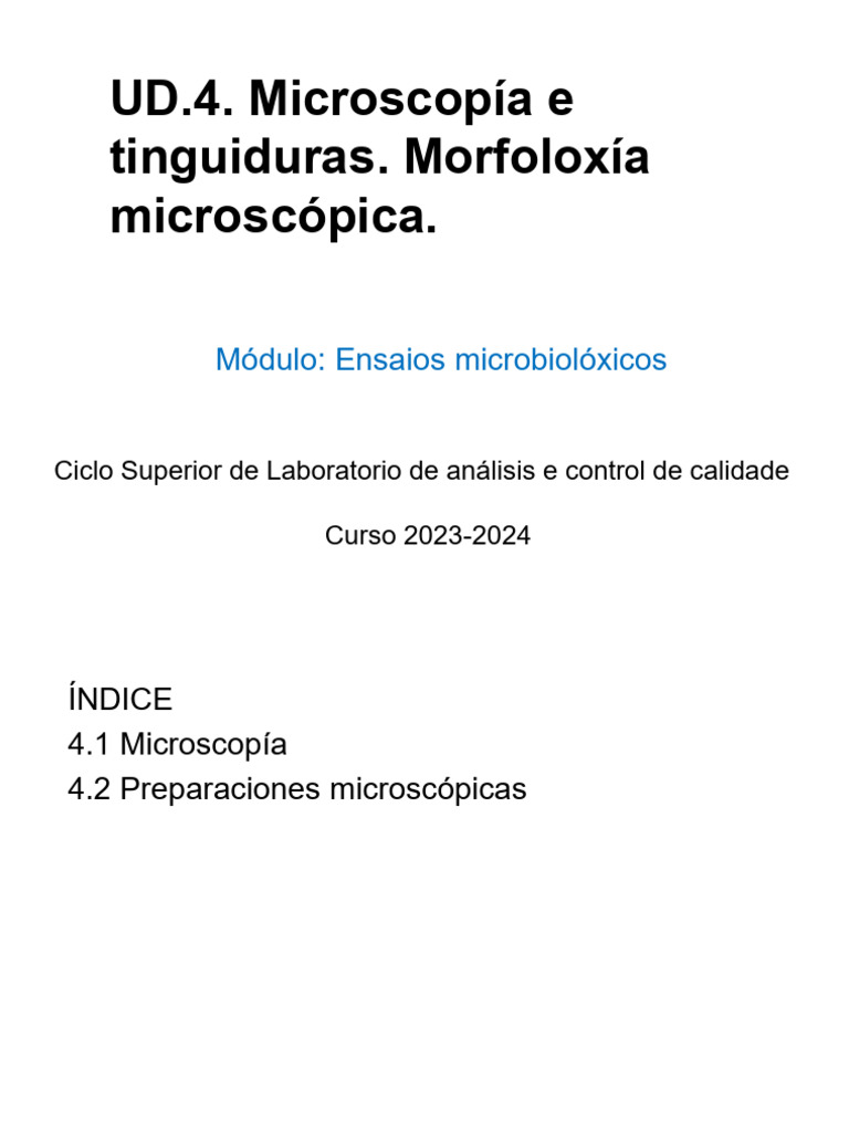 UD4.Preparaciones Microscopicas Castellano-1 | PDF