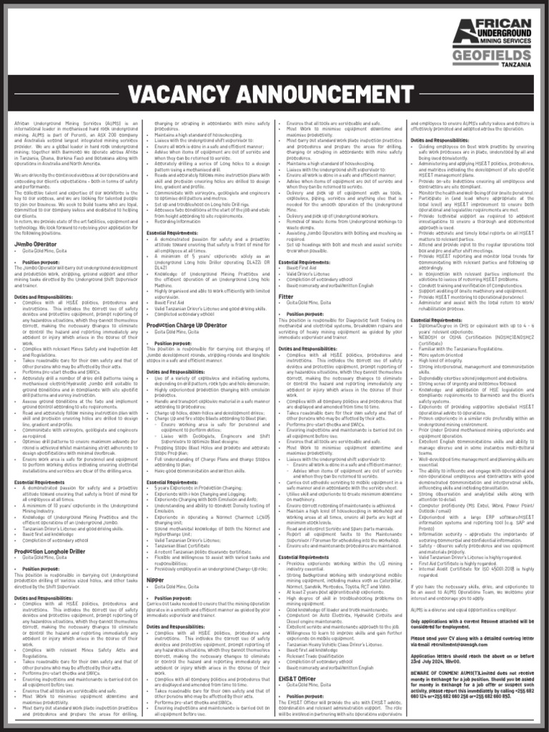 AUMS New VACANCIES | PDF