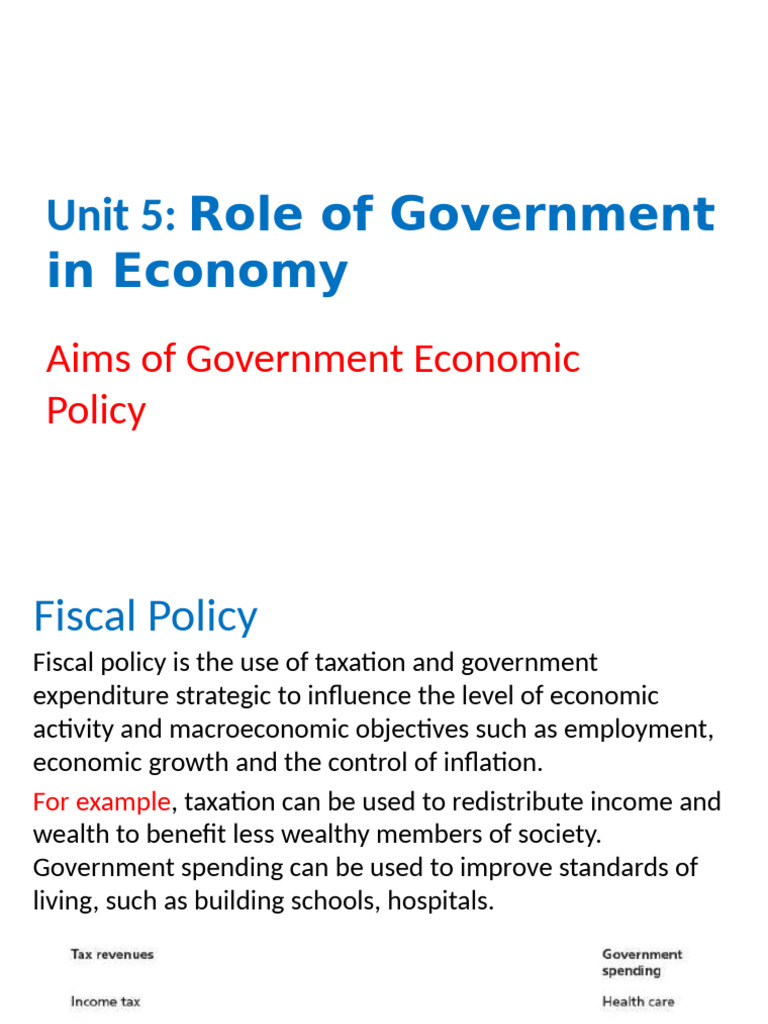 2 Aims of Government Economic Policy | PDF