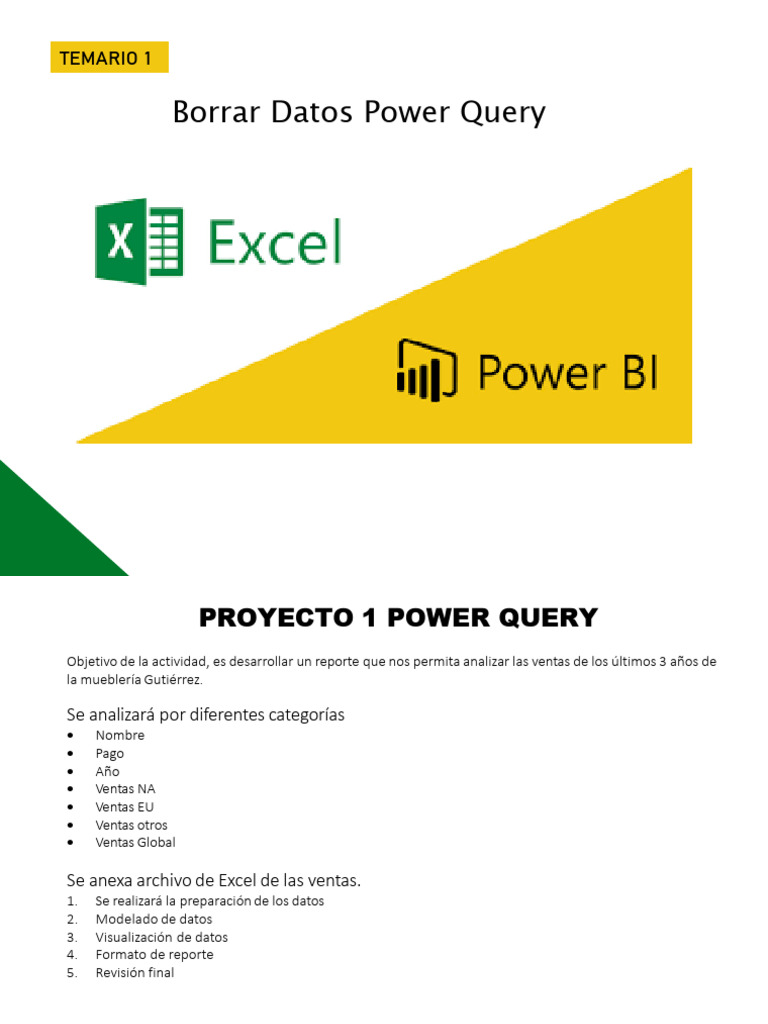 Bloque 4 - Tutorial - Borrar Datos en Power Query | PDF
