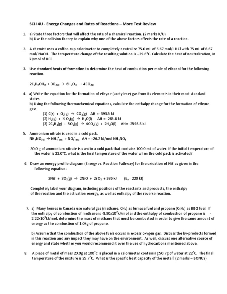 Thermo - Test Review C | PDF