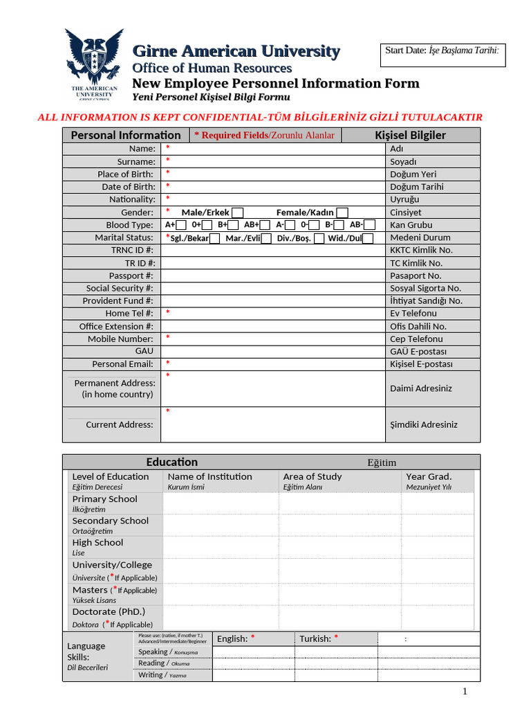 1 Personal - Information - Form | PDF