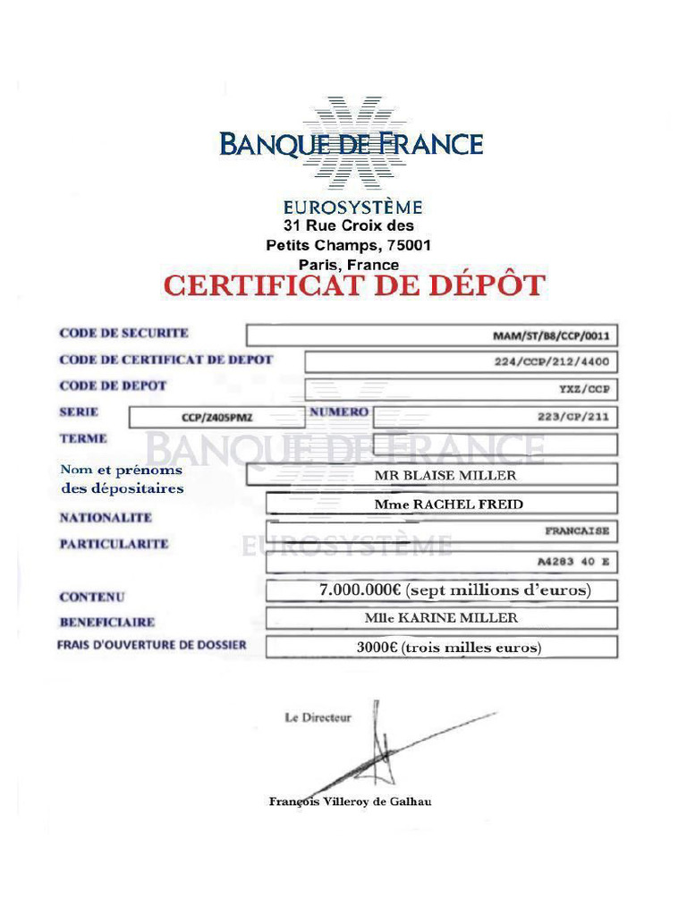 Certificat de Dépôt | PDF