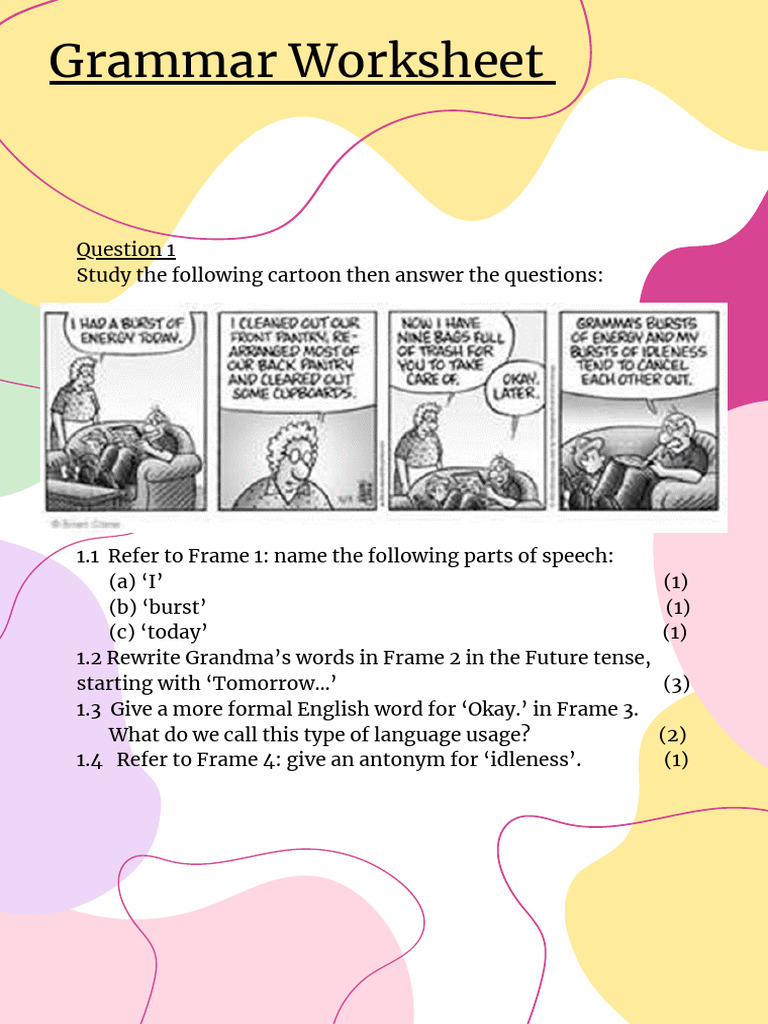 Grammar Worksheet | PDF