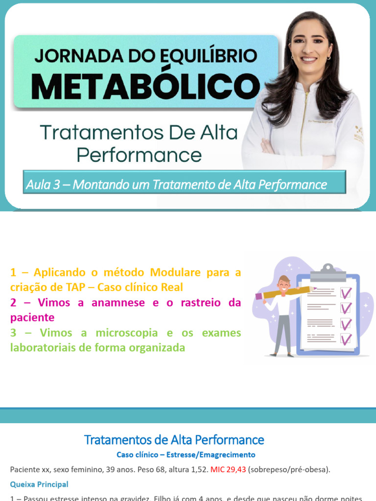 VANESSA Anghinoni - AULA 3 - Montando Um Tratamento de Alta Performance! | PDF