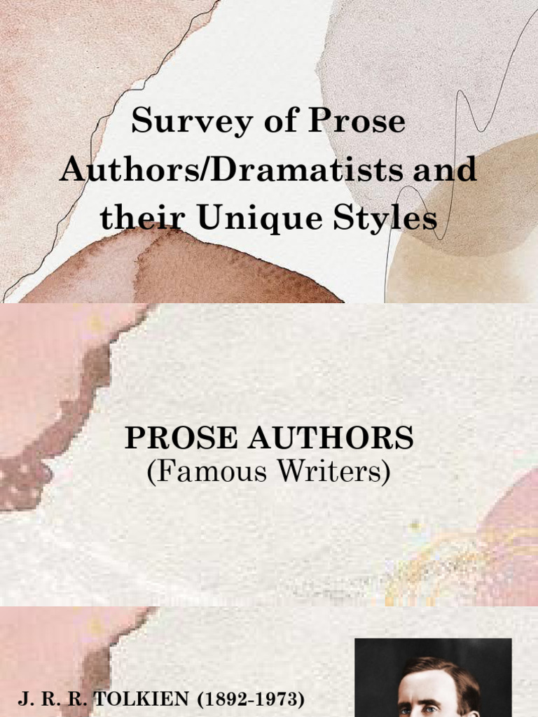 Survey of Prose Authors Dramatists and Their Unique Styles | PDF ...