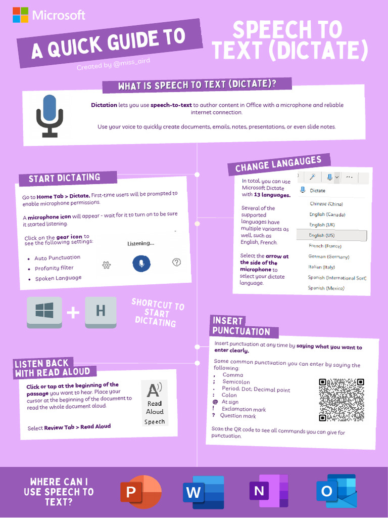 Microsoft Speech To Text Quick Guide | PDF | Notation | Human–Computer Interaction
