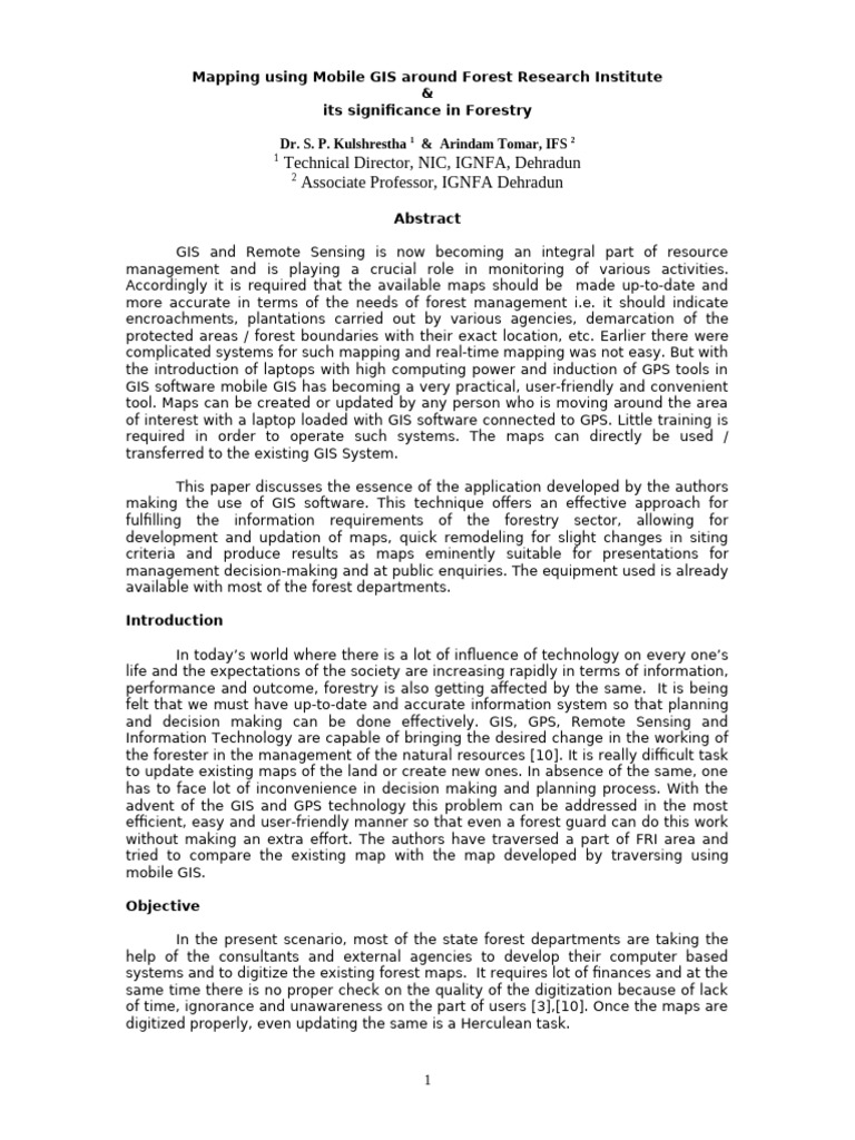 Mapping Using Mobile GIS Around Forest Research Institute & Its ...