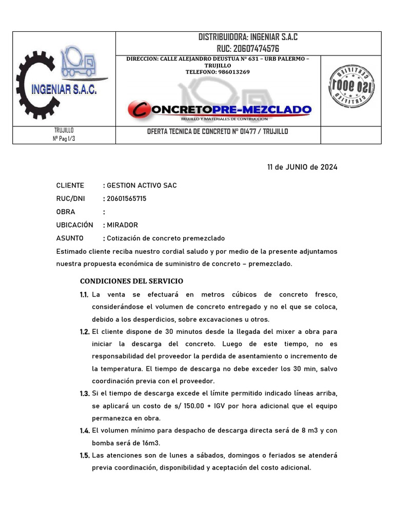 Cotizacion Gestion Activo Sac | PDF