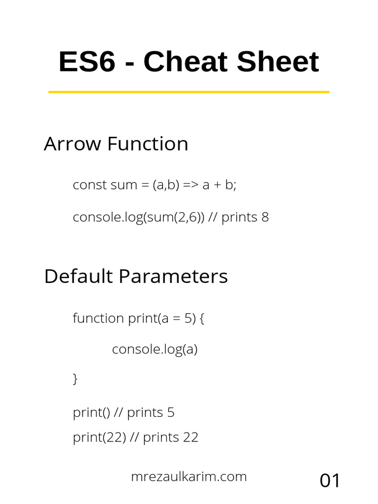 ES6 - Cheat Sheet | PDF