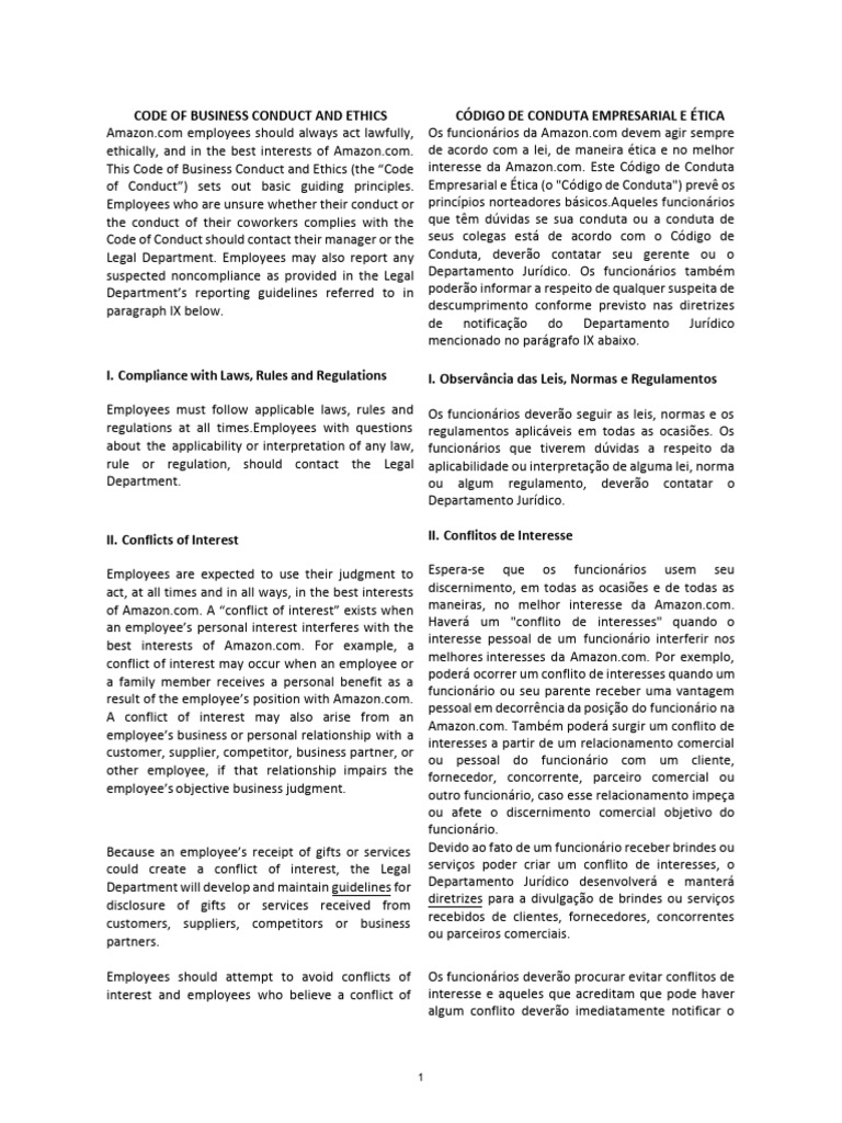 Code of Business Conduct and FAQs | PDF