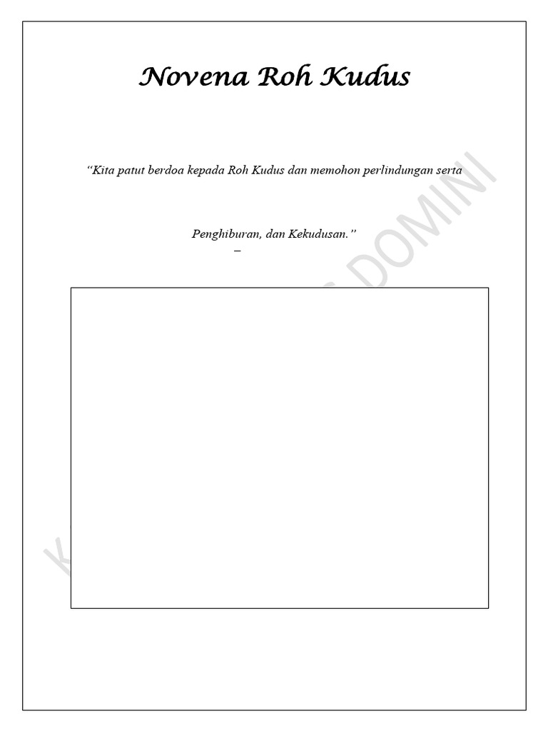 Novena Roh Kudus (10-18 Mei 2024) | PDF