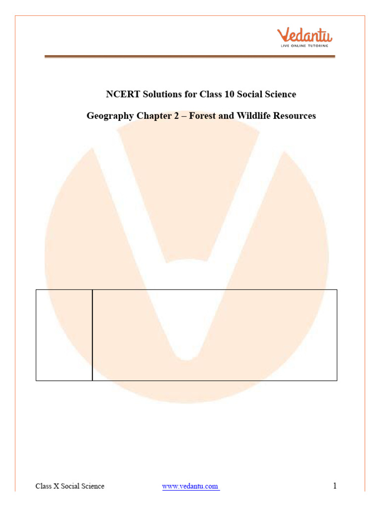 NCERT Solutions Chapter 2 Geography Forest and Wildlife Resources Class ...