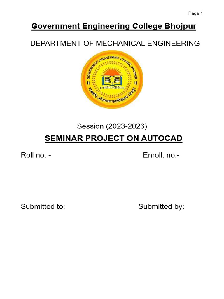 Autocad Mechanical Project Report | PDF | Auto Cad | Cartesian ...
