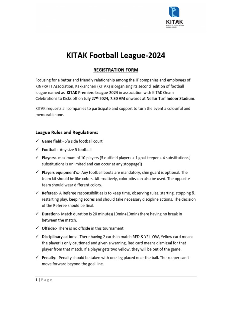 Kitak Football 2024 Final | PDF